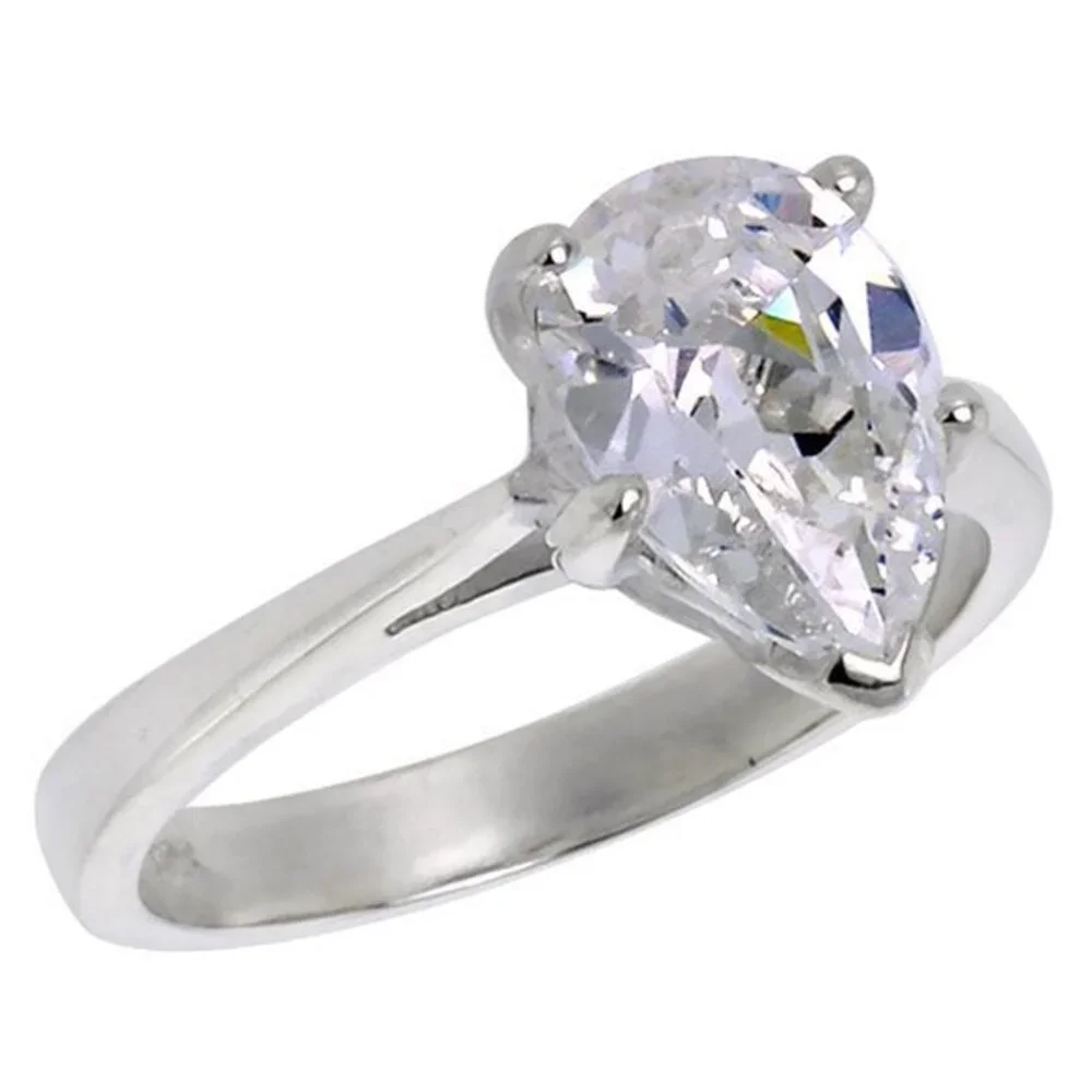 Jewelry | 2ct Pear Cut Solitaire Engagement Ring 6 7 8 9 1 | Poshmark
